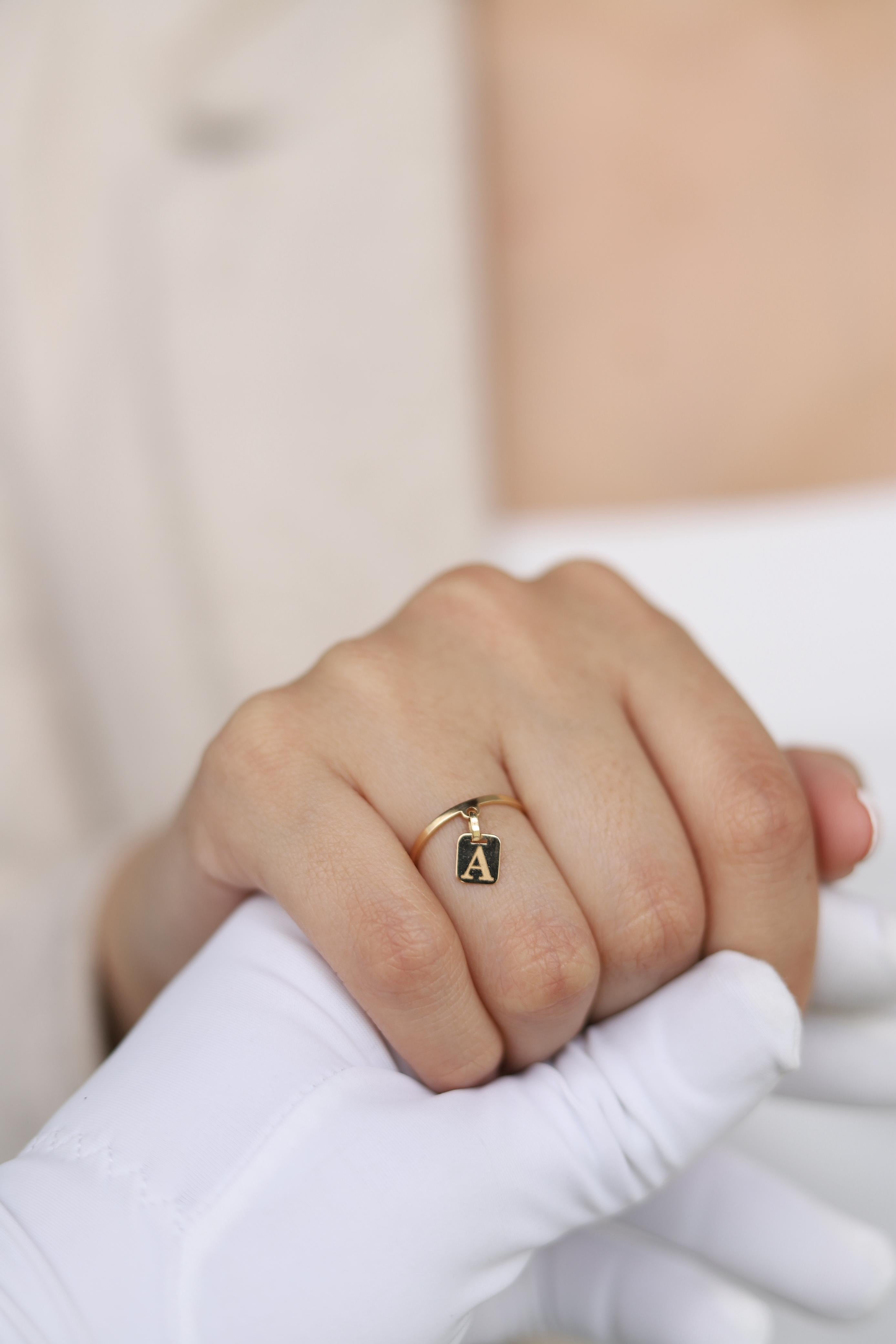 Anillo dije inicial oro 18kt – Chiari Joyería